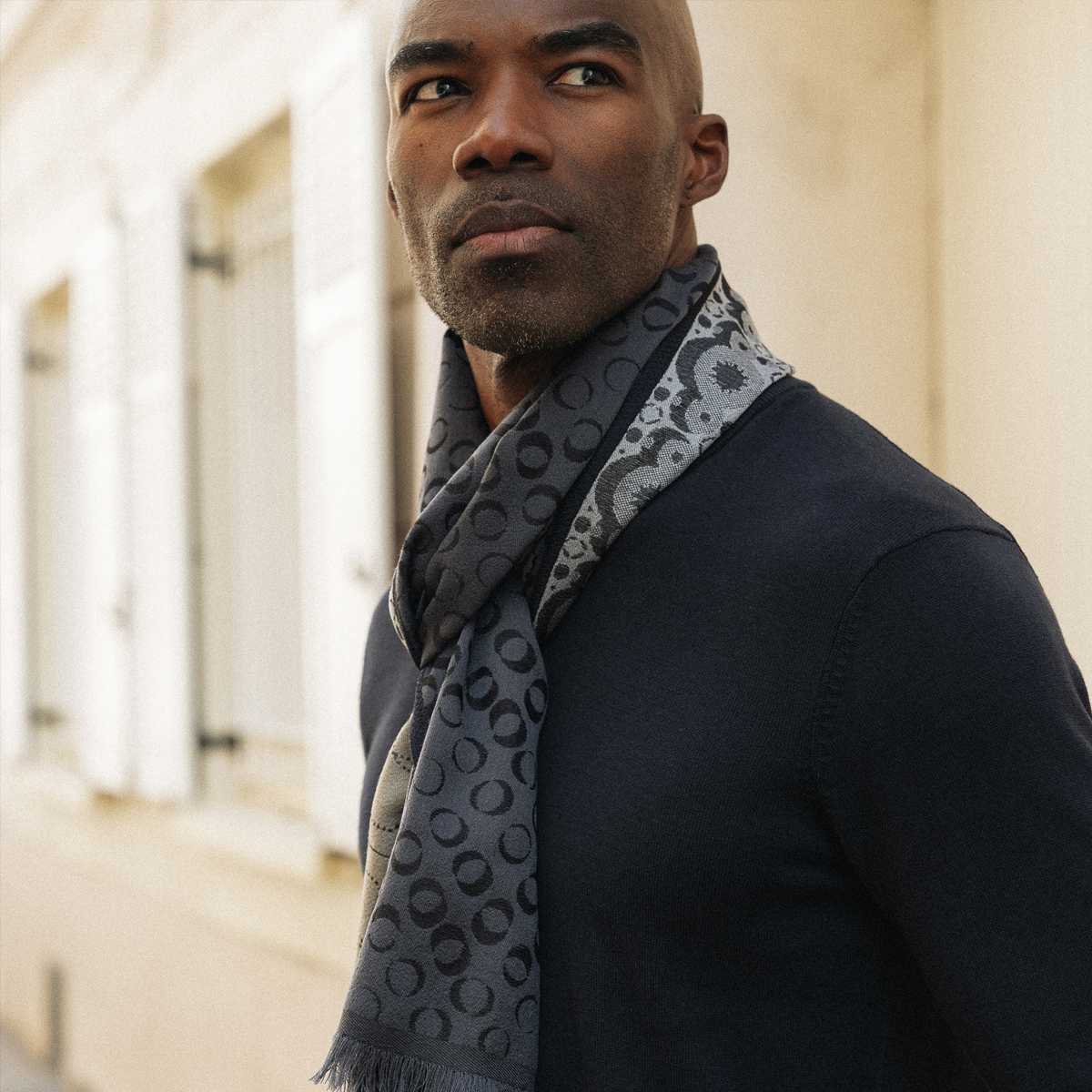 Maxi écharpe Homme grise en Laine/Soie - Très chic