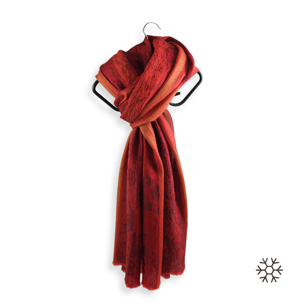 Belle écharpe femme Rouge en laine et soie - Ultra douce Belle écharpe femme Rouge en laine et soie - Ultra douce