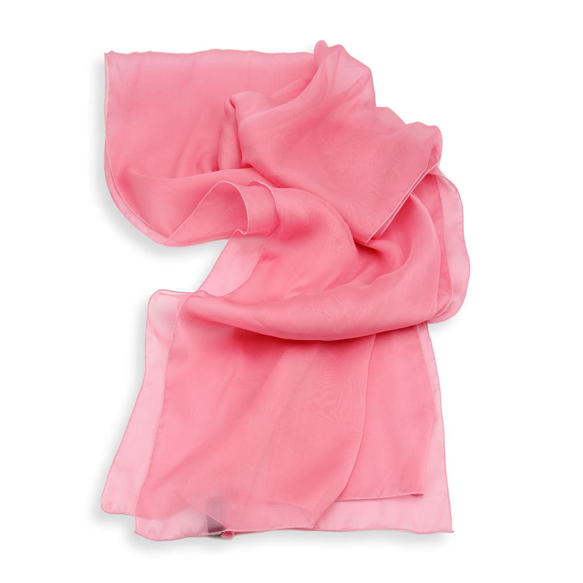 Foulard femme uni rose en mousseline soie | Matière 100% naturelle.