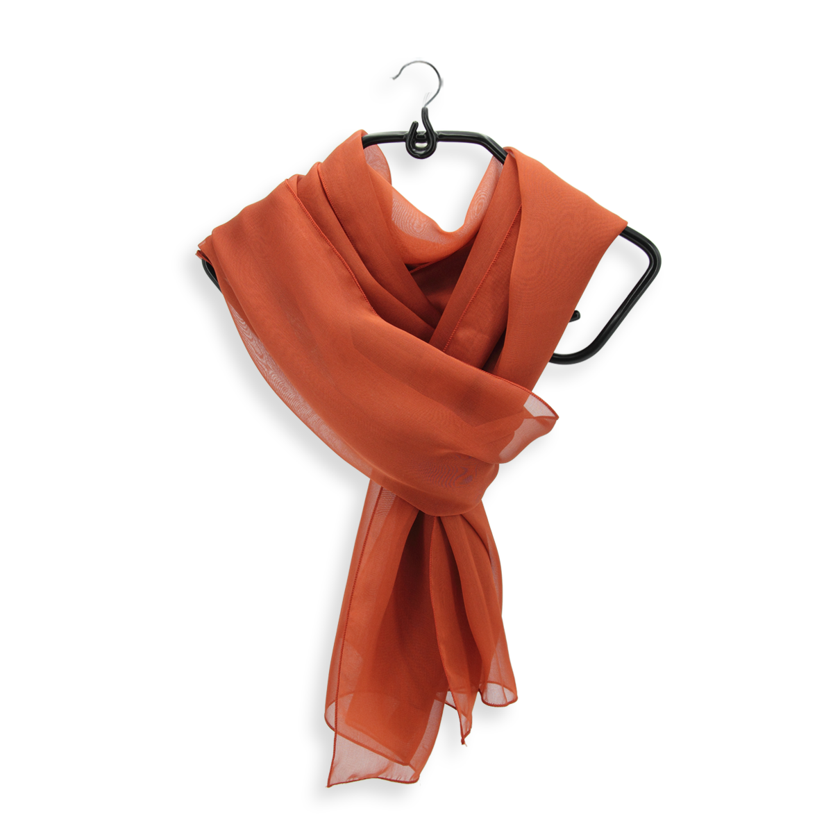 Foulard femme uni roux en mousseline soie | Matière 100% naturelle.